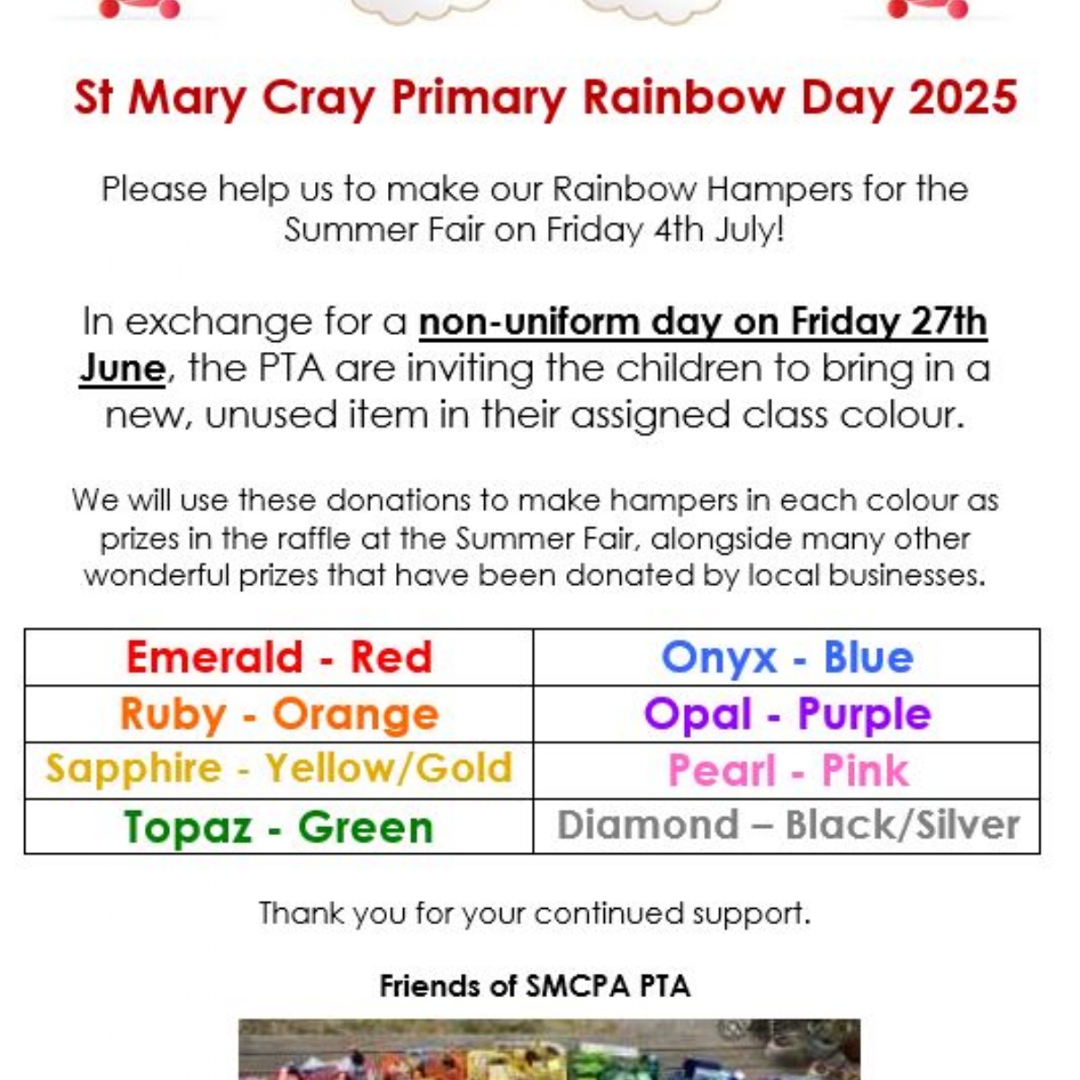 St Mary Cray Primary Academy - Rainbow Own Clothes Day - Fri 27 June